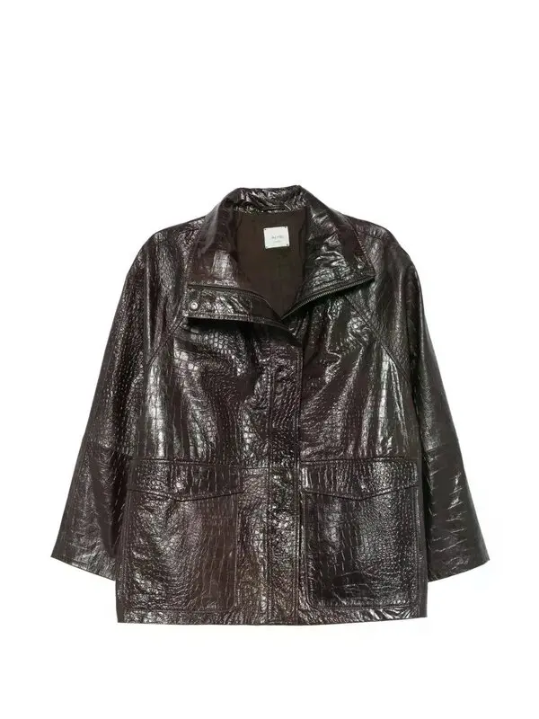 ALYSI Croc-effect Leather Jacket
