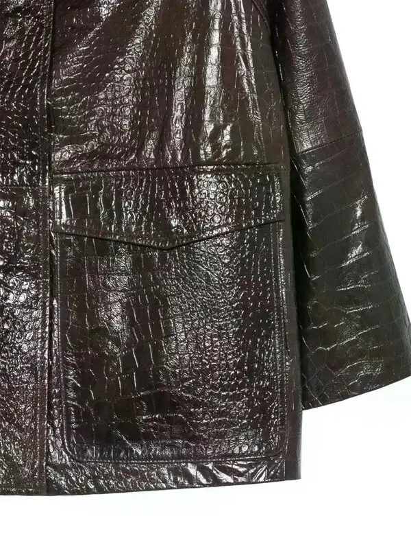 ALYSI Croc-effect Leather Jacket