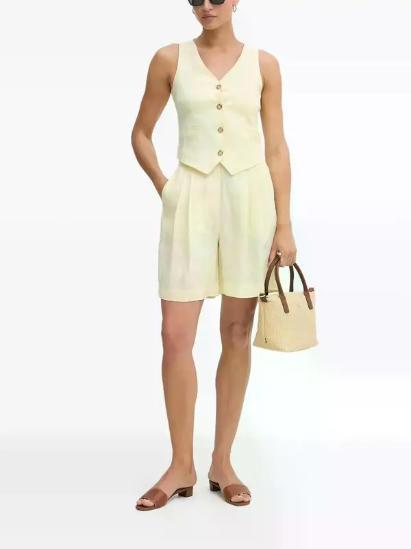 BENETTON Pleated Linen Shorts