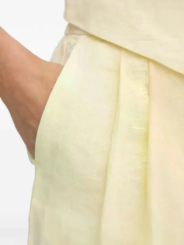BENETTON Pleated Linen Shorts