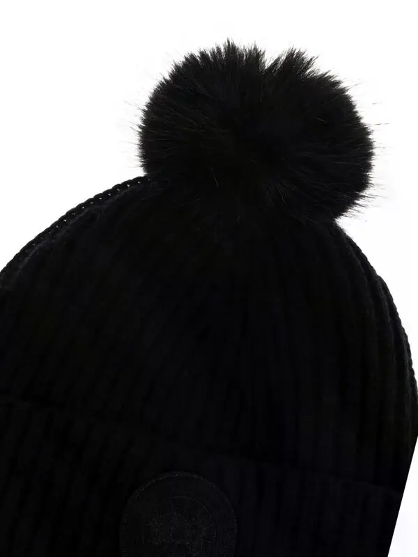 Canada Goose Pom-pom Ribbed-knit Beanie Hat