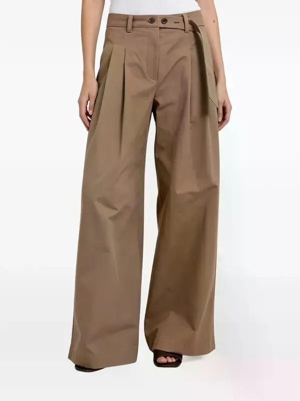 Brunello Cucinelli Pleated Belted Trousers - Brown