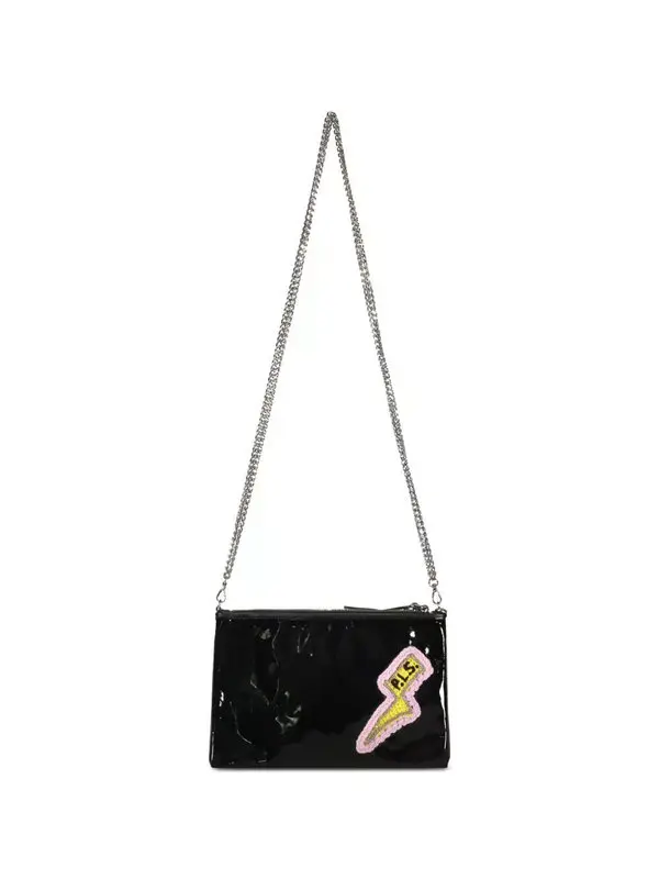 Philosophy Di Lorenzo Serafini Lightning-patch Leopard-print Clutch Bag - Black