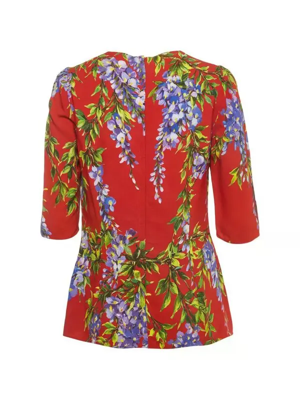 Dolce & Gabbana Floral-print Half-sleeve Top