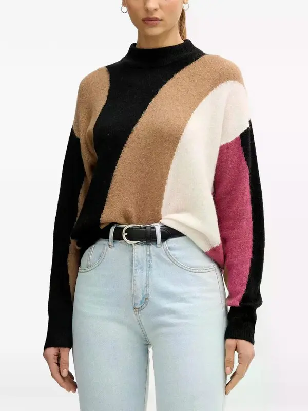 BENETTON Colour-block Intarsia-knit Sweater
