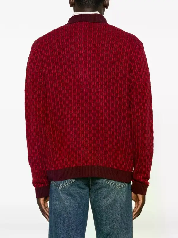 Nn07 Thor Geometric-patterned Polo Cardigan