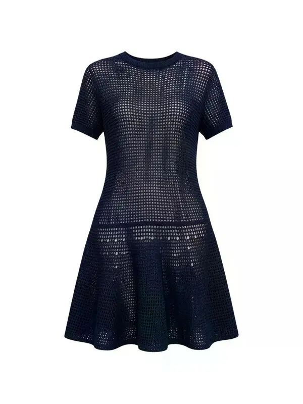Brunello Cucinelli Mesh-knit Short-sleeve Mini Dress