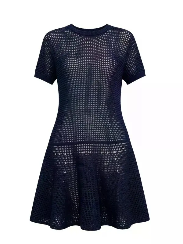 Brunello Cucinelli Mesh-knit Short-sleeve Mini Dress