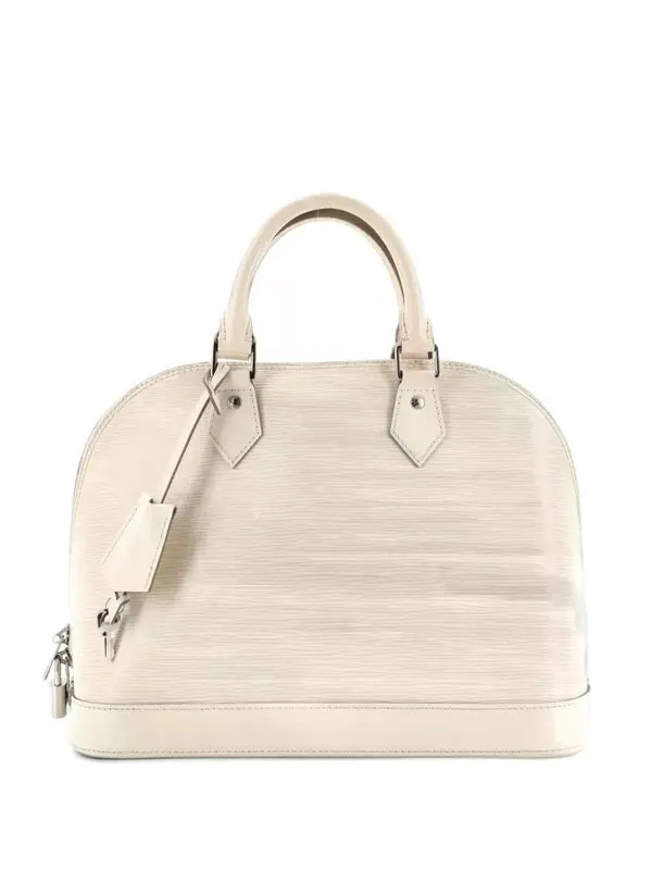 LOUIS VUITTON Alma Handbag Epi Leather Pm Satchel - White