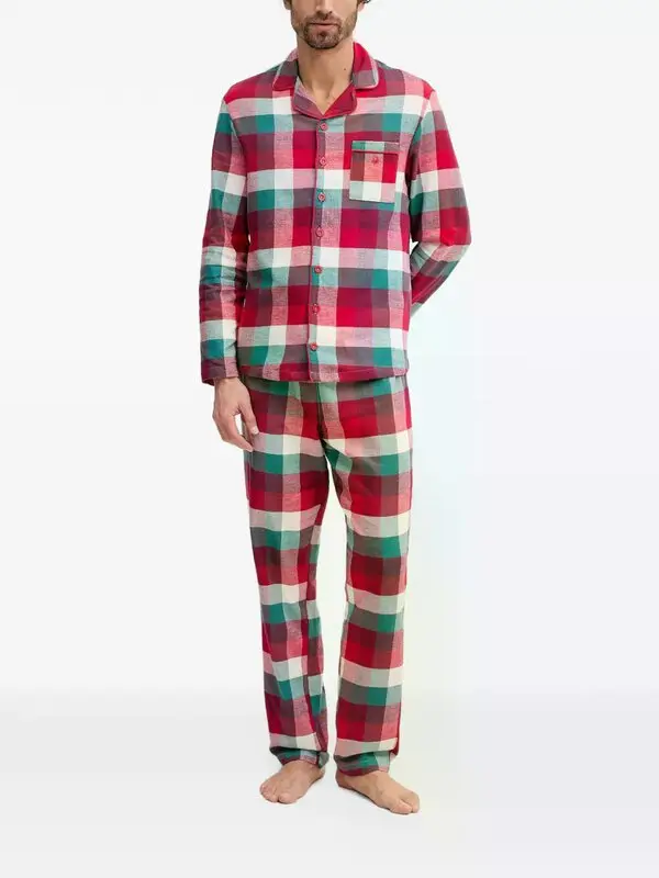 BENETTON Christmas Check-print Flannel Pajamas