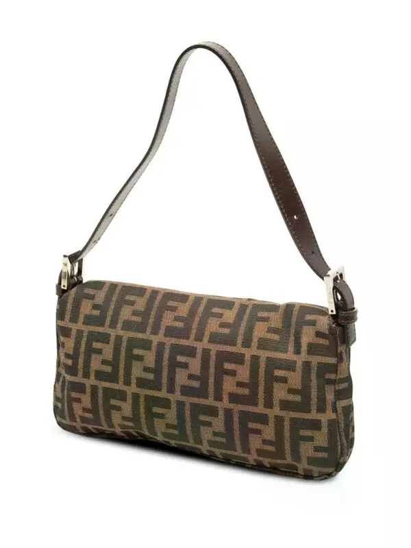 Fendi 2000-2010 Zucca Canvas Baguette Shoulder Bag - Brown