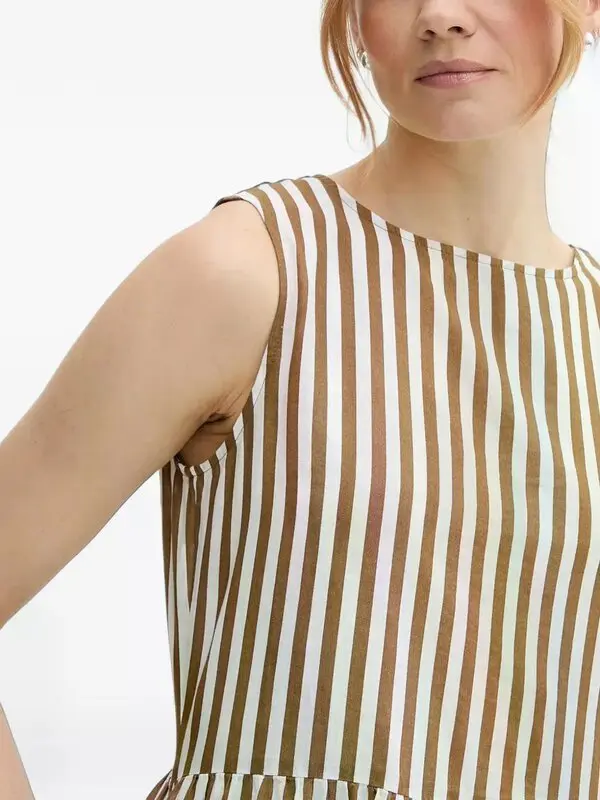 BENETTON Vertical-stripe Sleeveless Midi Dress