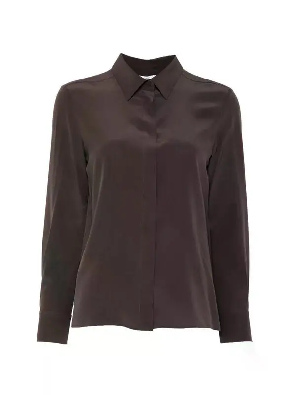 LARDINI Zira Concealed-front Shirt - Brown