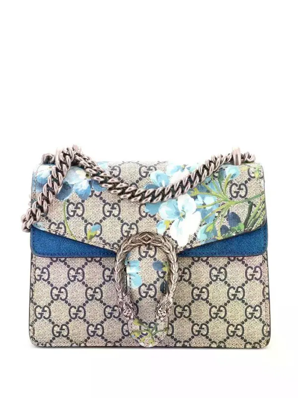 Gucci Dionysus Bag Blooms Print Gg Coated Canvas Mini Shoulder Bag - Blue