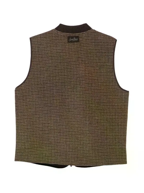 MC2 SAINT BARTH Spencer Houndstooth-pattern Gilet - Brown