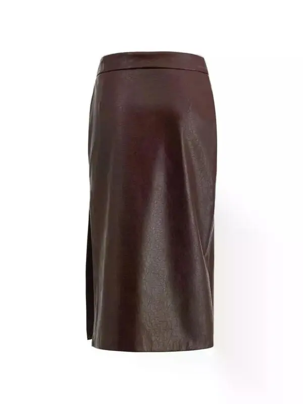 GAELLE PARIS Side-zip Pencil Midi Skirt - Red
