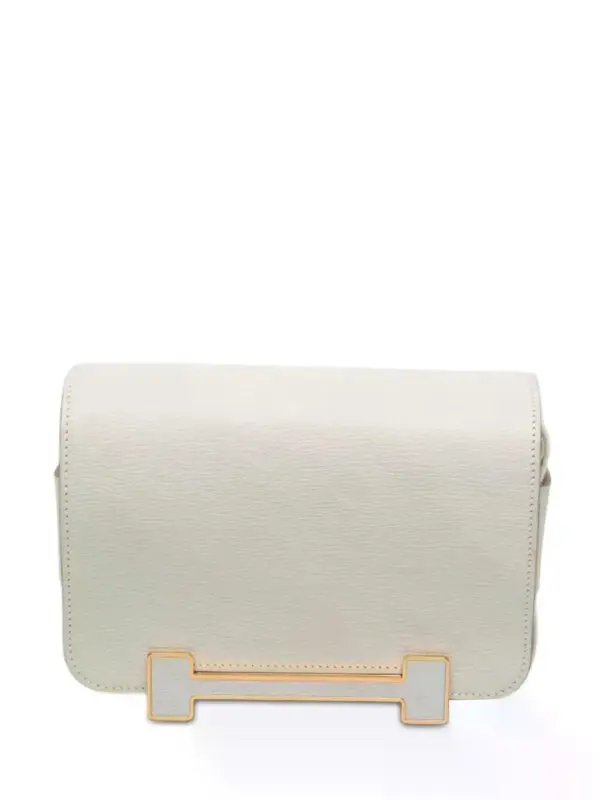 Hermès 2023 Chevre Mysore Geta Crossbody Bag - White