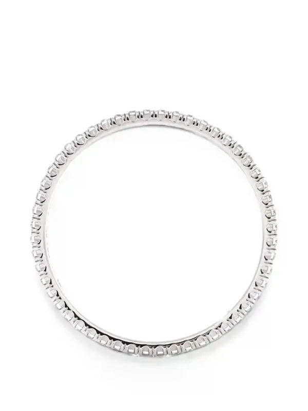 Cartier Etincelle De Eternity Wedding Band 18k White Gold Diamonds 1.5mm Ring - Silver
