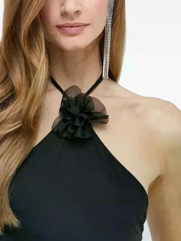 Bardot Floral-applique Halterneck Bodysuit