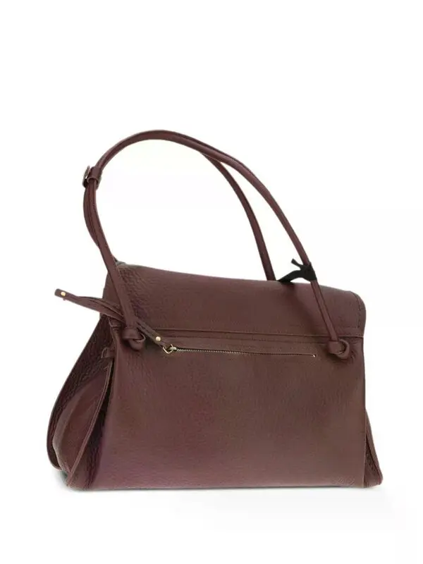 VISONA` Queen Grained-leather Tote Bag - Red