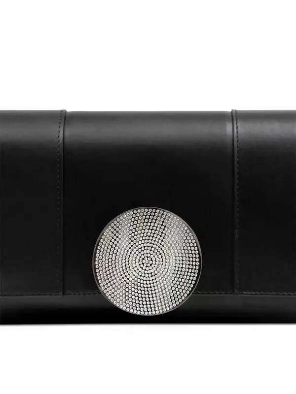 Perrin Le Disque Strass Leather Clutch Bag