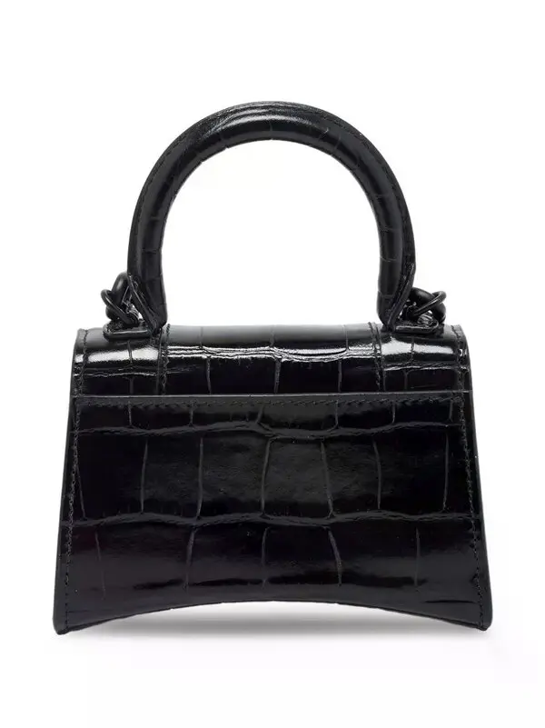 Balenciaga Hourglass Croc-embossed Tote Bag