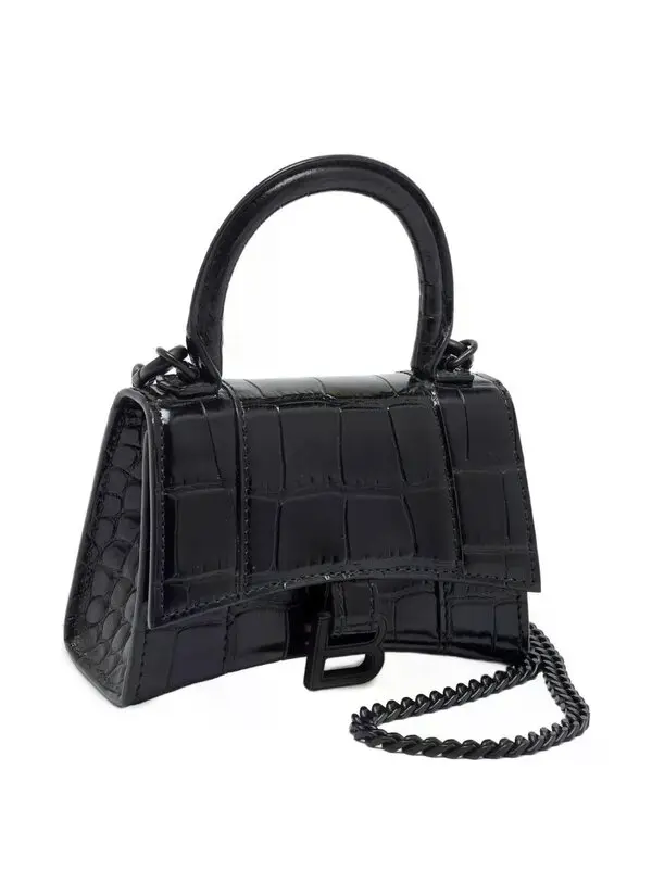 Balenciaga Hourglass Croc-embossed Tote Bag