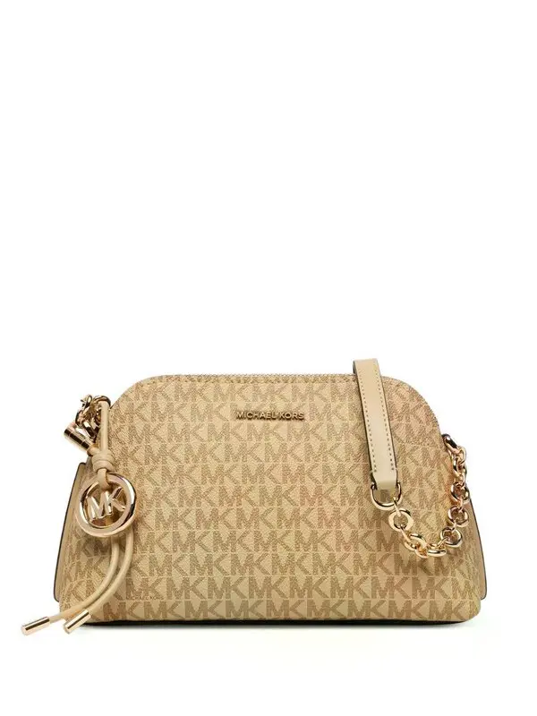 Michael Kors Logo-monogram Dome Shoulder Bag - Neutrals