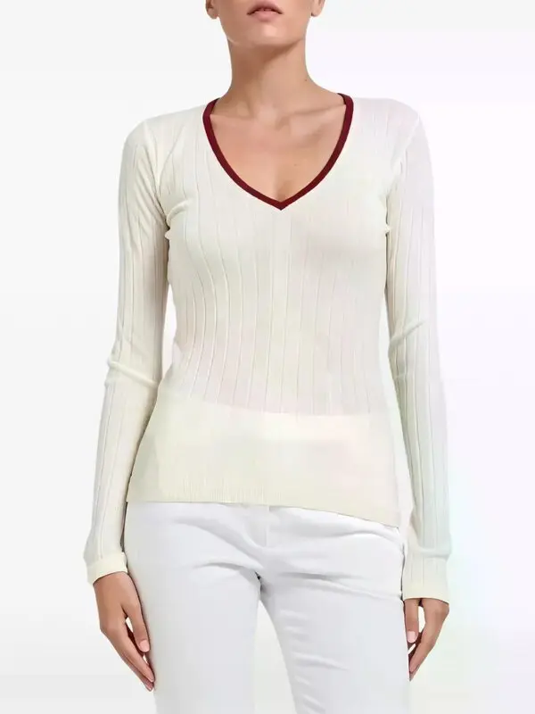 Brunello Cucinelli Ribbed-knit V-neck Sweater