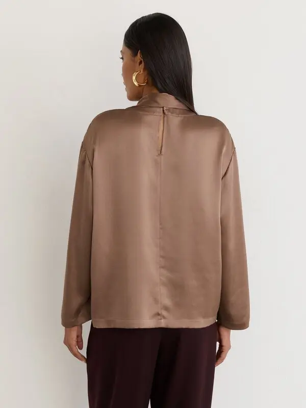 REISS Millie Silk Tie-neck Long-sleeve Blouse