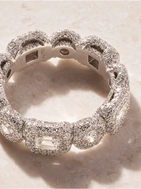 DAVID MORRIS Eternity 18-karat White Diamond Ring