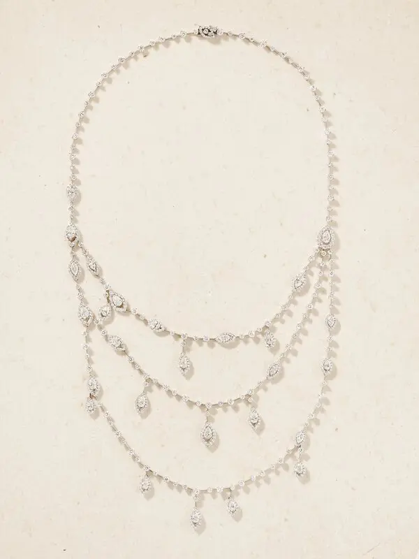 DAVID MORRIS Le Jardin 18-karat White Diamond Necklace - Gold