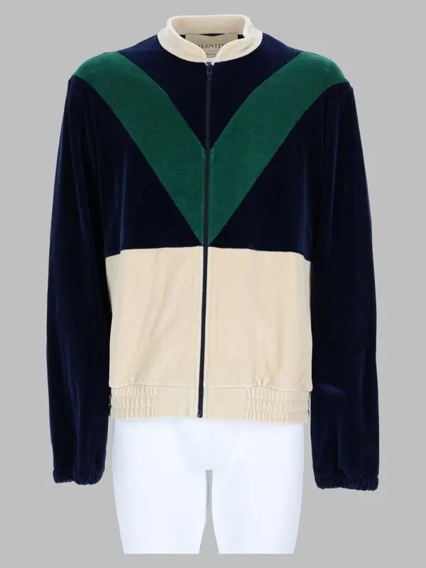 Valentino Garavani Felpa In Jersey Di Cotone Con Zip