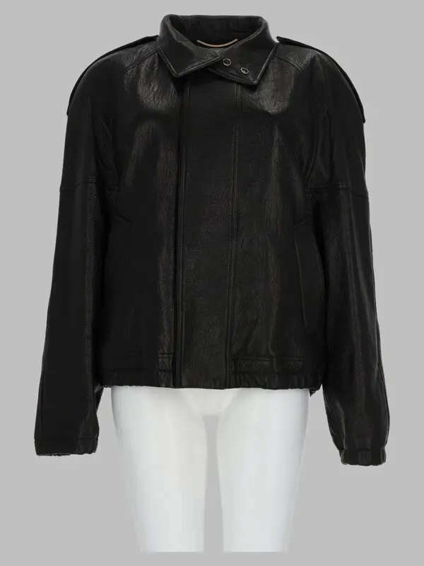 Saint Laurent Giacca Cordo In Pelle