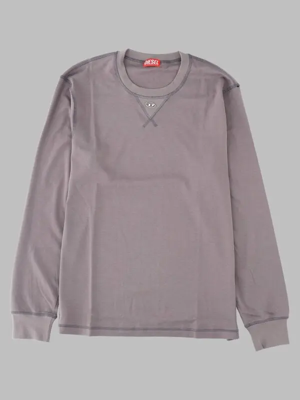 DIESEL® T-shirt Oval D A Manica Lunga - Gray