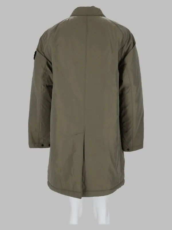Stone Island Cappotto Lungo In Micro Twill