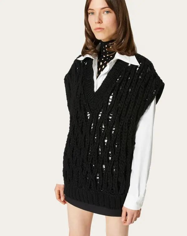 Valentino Garavani Knitted Pattern Pullover