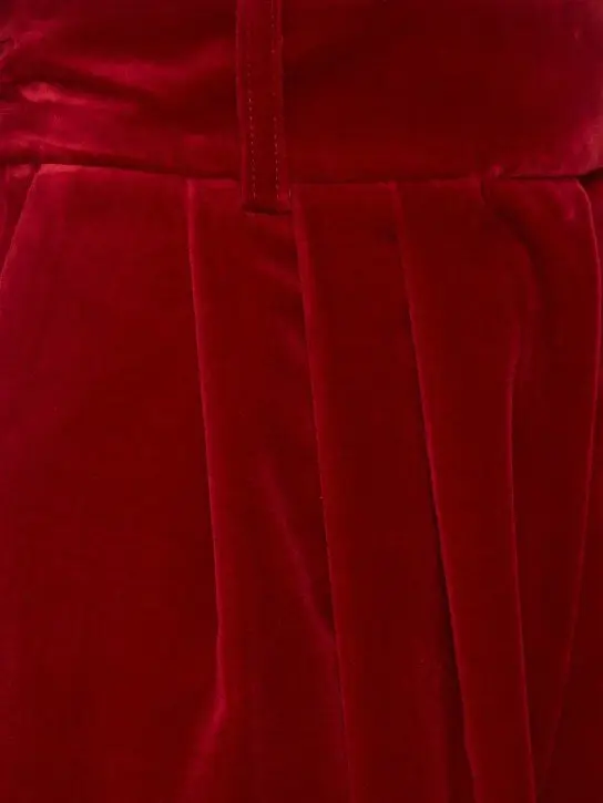 Alexandre Vauthier High Waist Straight Velvet Pants