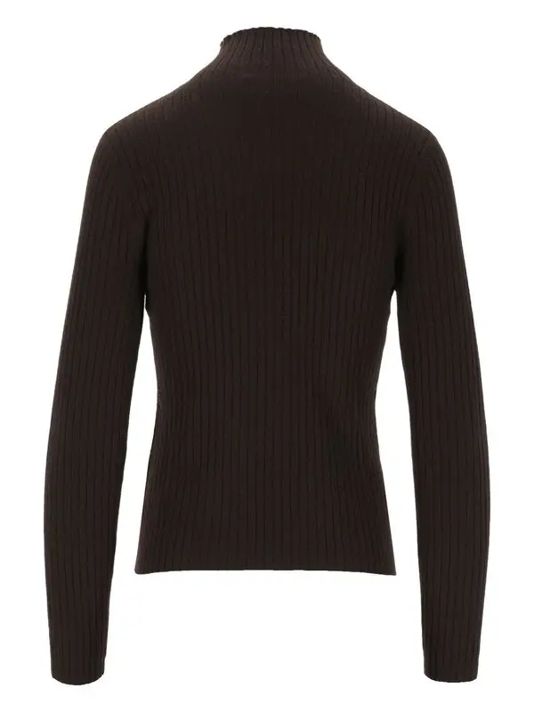Arch4 Ariana Ribbed Mock Neck Knitted Sweater