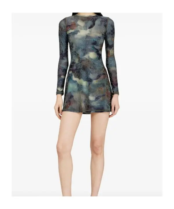 DIESEL® D-uplo Printed Embellished Mini Dress