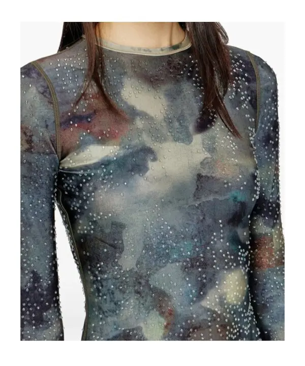 DIESEL® D-uplo Printed Embellished Mini Dress