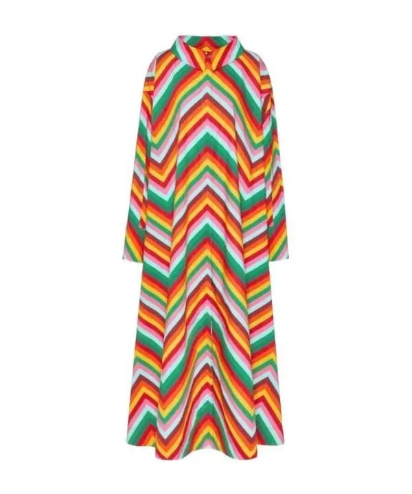 Valentino Garavani Chevron Print Maxi Shirtdress - Multicolor