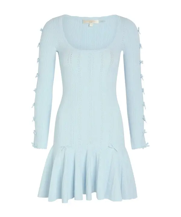 LoveShackFancy Cut-out Long-sleeve Mini Dress