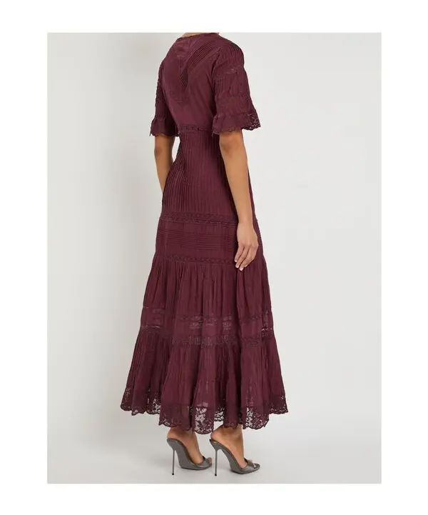 LoveShackFancy Pleated Detail Dress