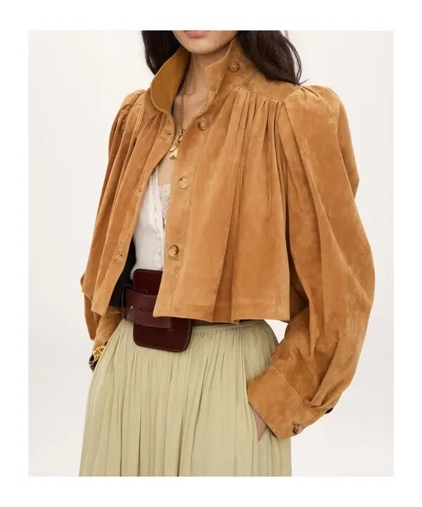 Chloé Pleated Leather Jacket