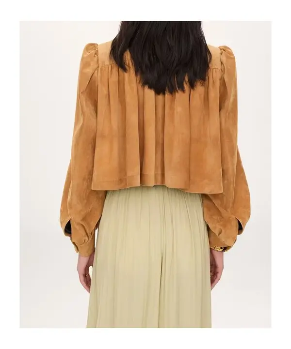 Chloé Pleated Leather Jacket
