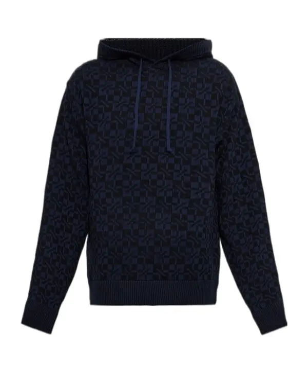 Kenzo Cotton Knit Hoodie - Blue-black