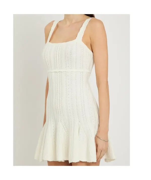 LoveShackFancy Sleeveless Pleated Knit Dress
