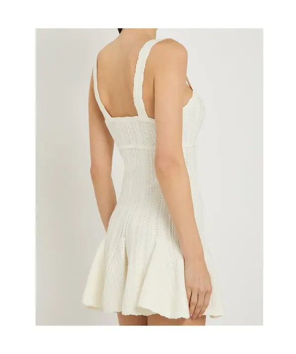 LoveShackFancy Sleeveless Pleated Knit Dress