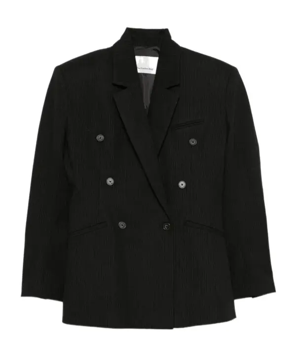 THE FRANKIE SHOP Pinstriped Double-breasted Blazer